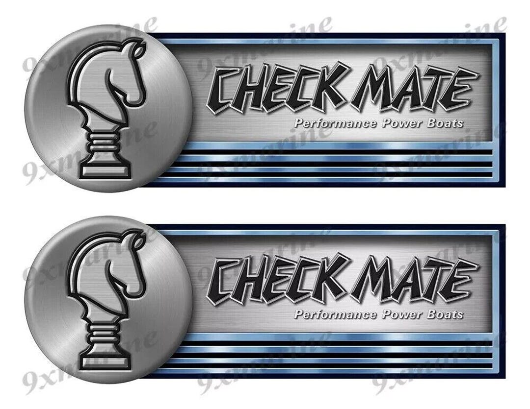 Checkmate Retro 70s Vinyl Decal Boat Stickers 2 Pc Set, 10"x 3.5" - Etsy