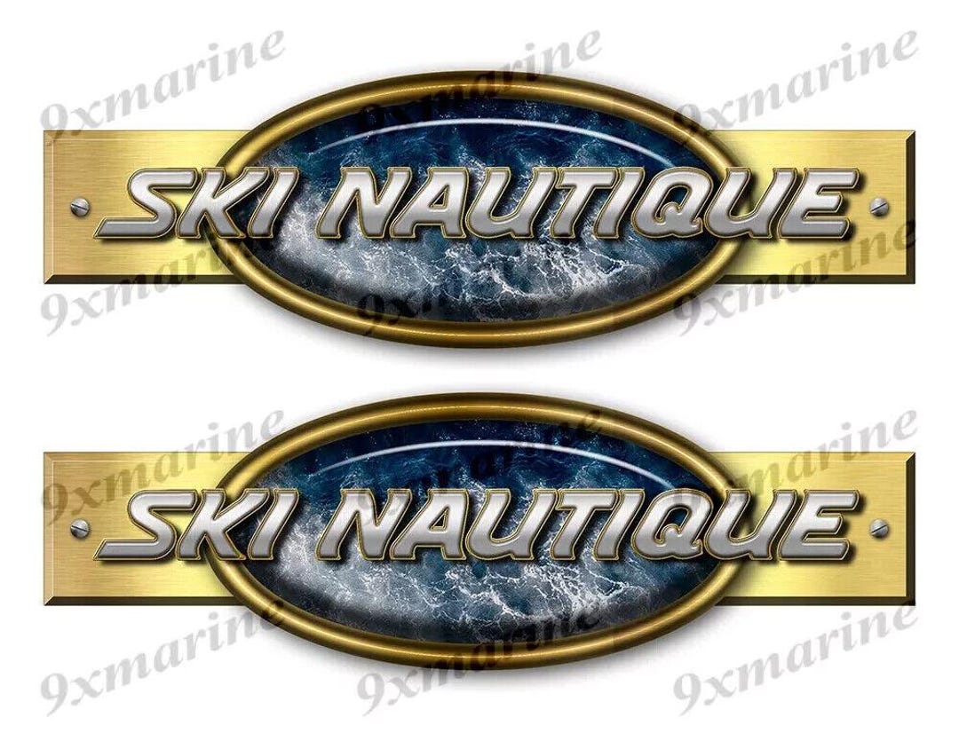 Ski Nautique Correct Craft Gold Vinyl Decal Boat Stickers 2 Pc Set, 10 ...