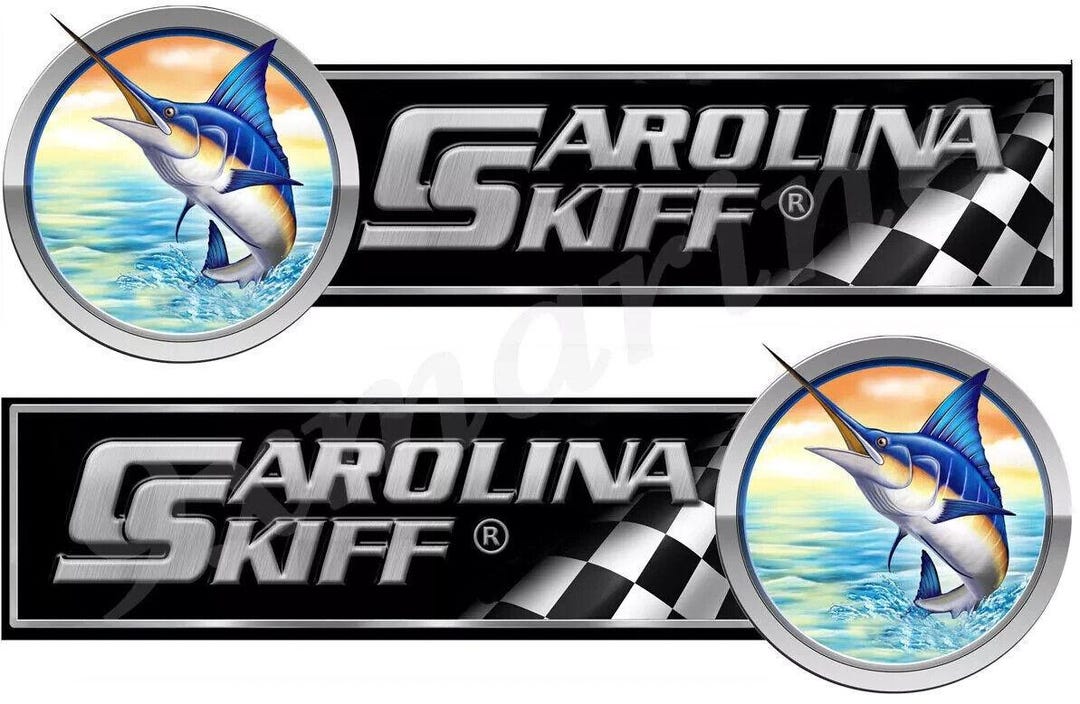 Carolina Skiff Marlin Vinyl Decal Boat Stickers 2pc Set, 10" X 3.5" - Etsy