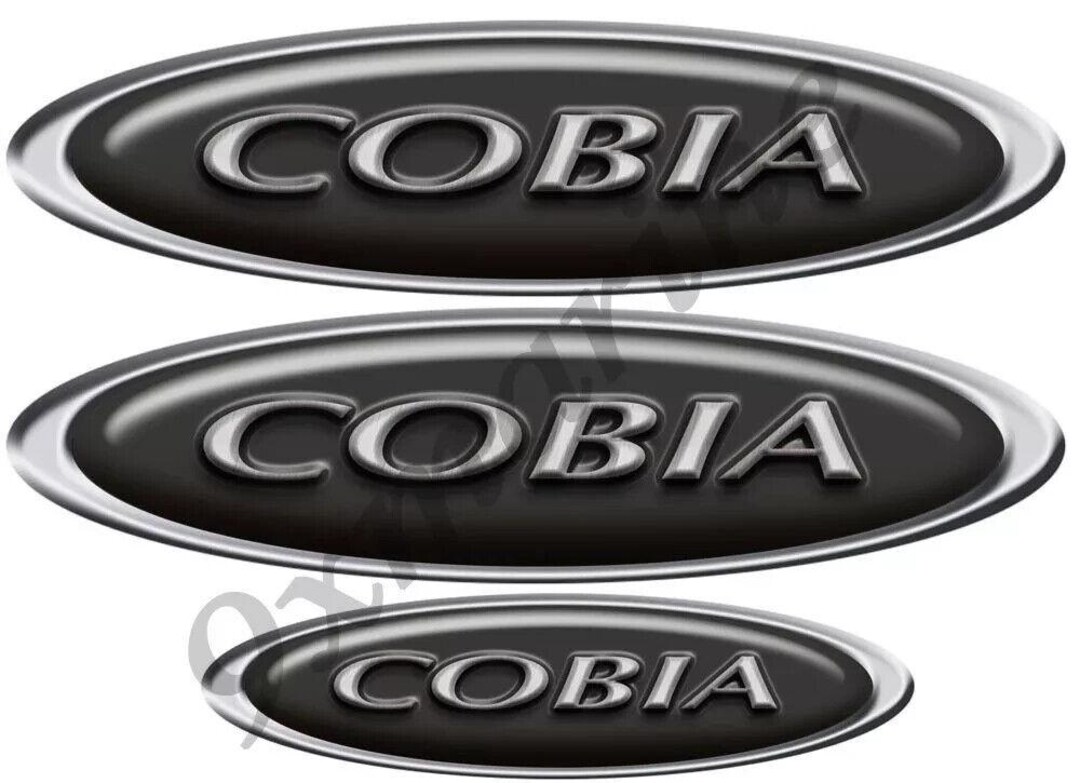 Cobia Oval Small and Large Vinyl Decal Boat Stickers 3 Pc Set, 10"x2.5 ...