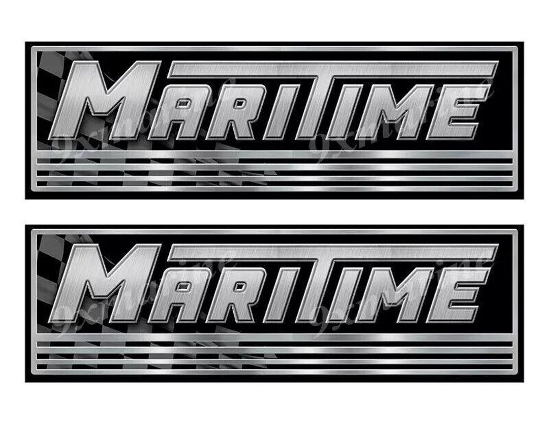 Maritime Racing Name Plate Vinyl Decal Boat Stickers 2 Pc Set, 10" X 3. ...