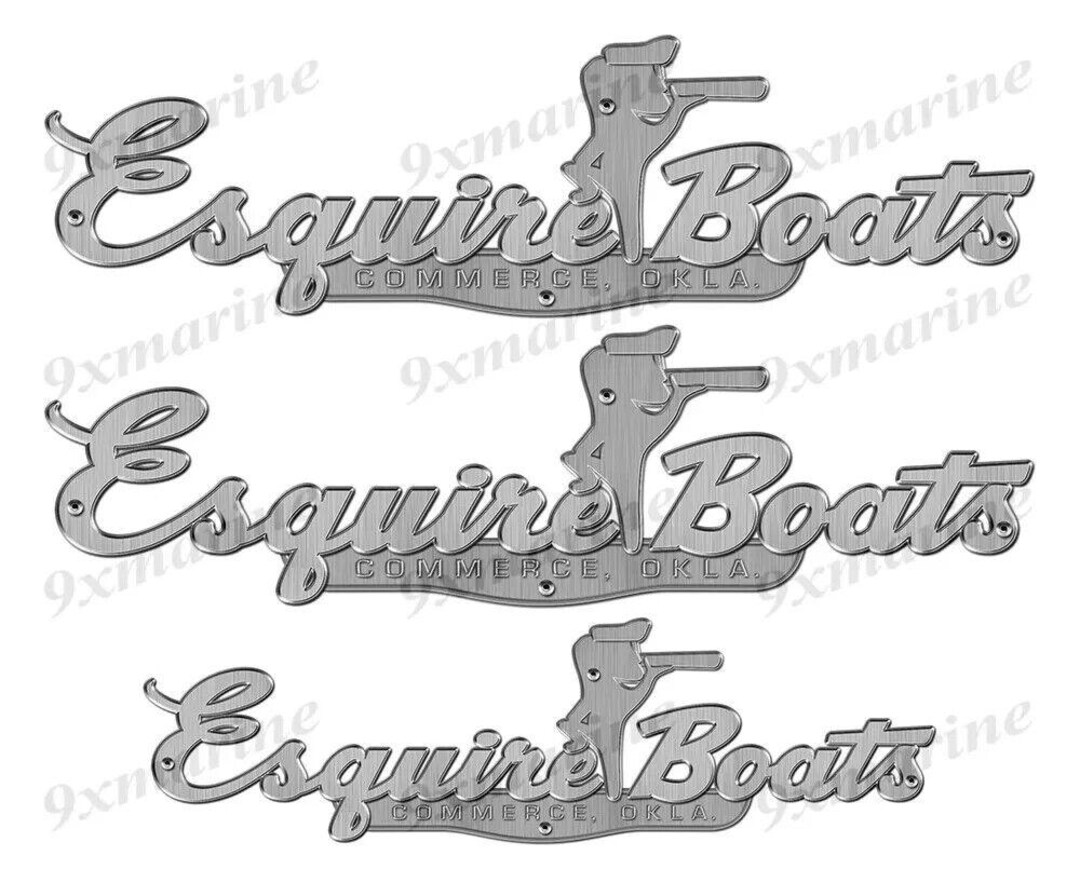 Esquire Boats Retro 60s Vinyl Decal Boat Stickers 3pc Set, 10"x3", 8"x2 ...