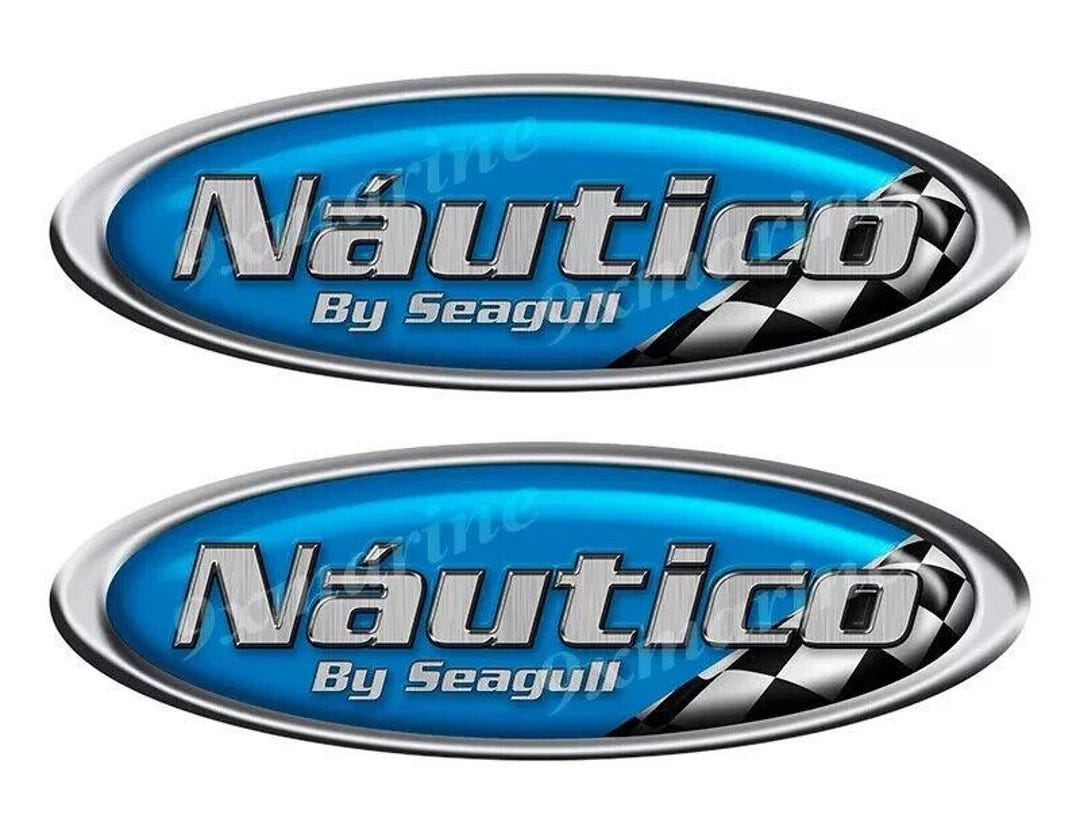 Two Nautico Boat Vinyl Racing Oval Stickers, Imitated 3d Appearance, 10 ...