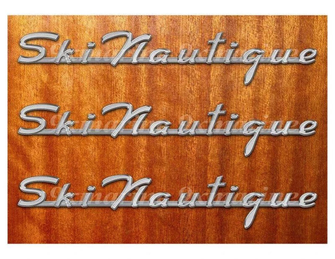 Ski Nautique Wood Grain Vinyl Decal Boat Stickers 3 Pc Set, 10"x 2" - Etsy
