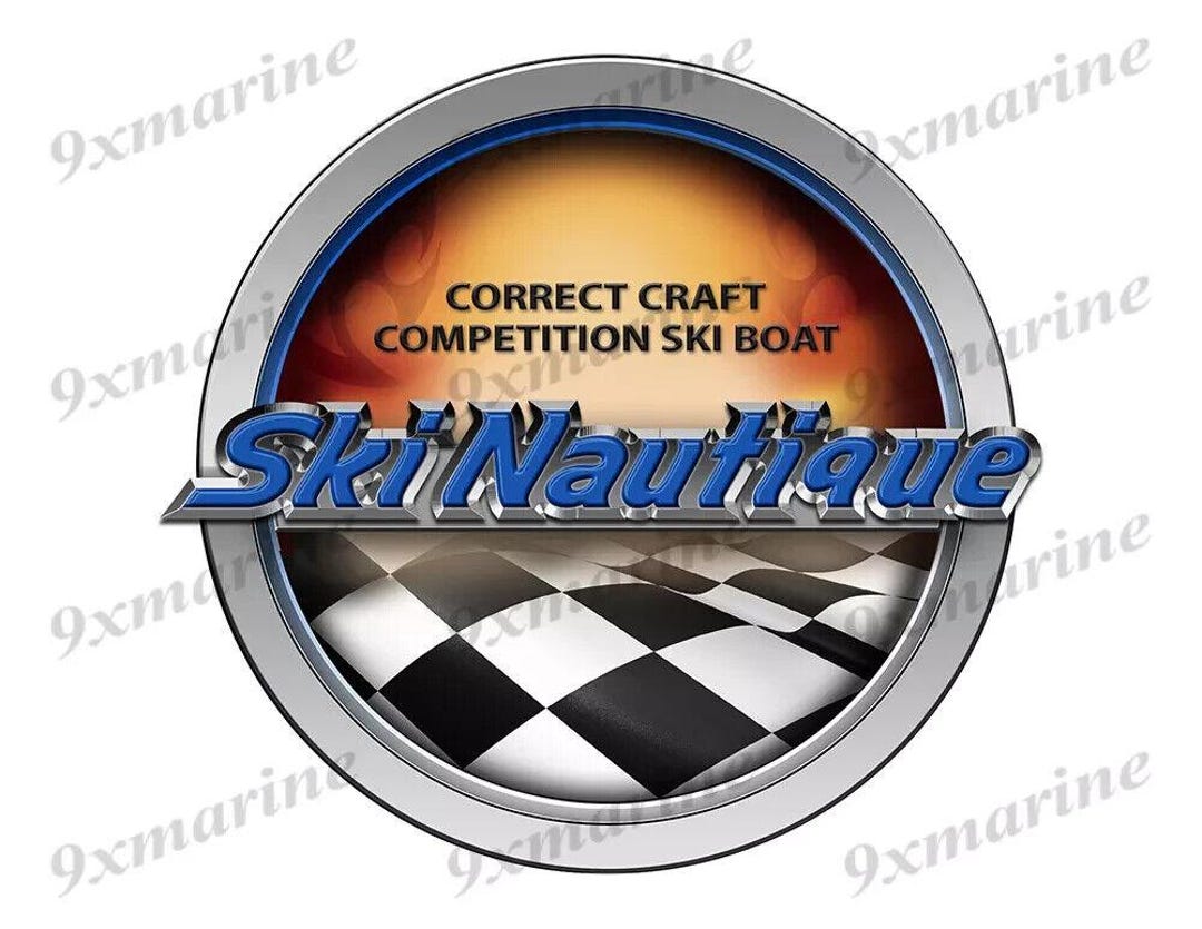 Ski Nautique Correct Craft Classic Round Vinyl Decal Boat Sticker, 7.5 ...