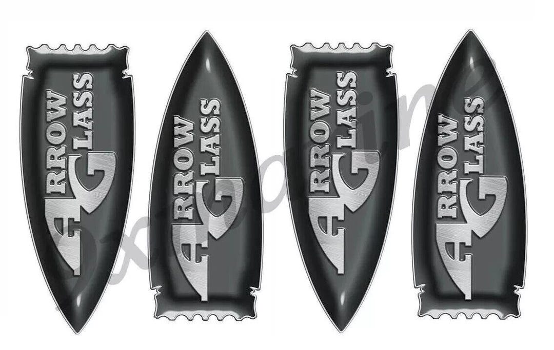Arrow Glass Striping Ends Vinyl Decal Boat Stickers 4 Pc Set, 6"x 2.5 ...