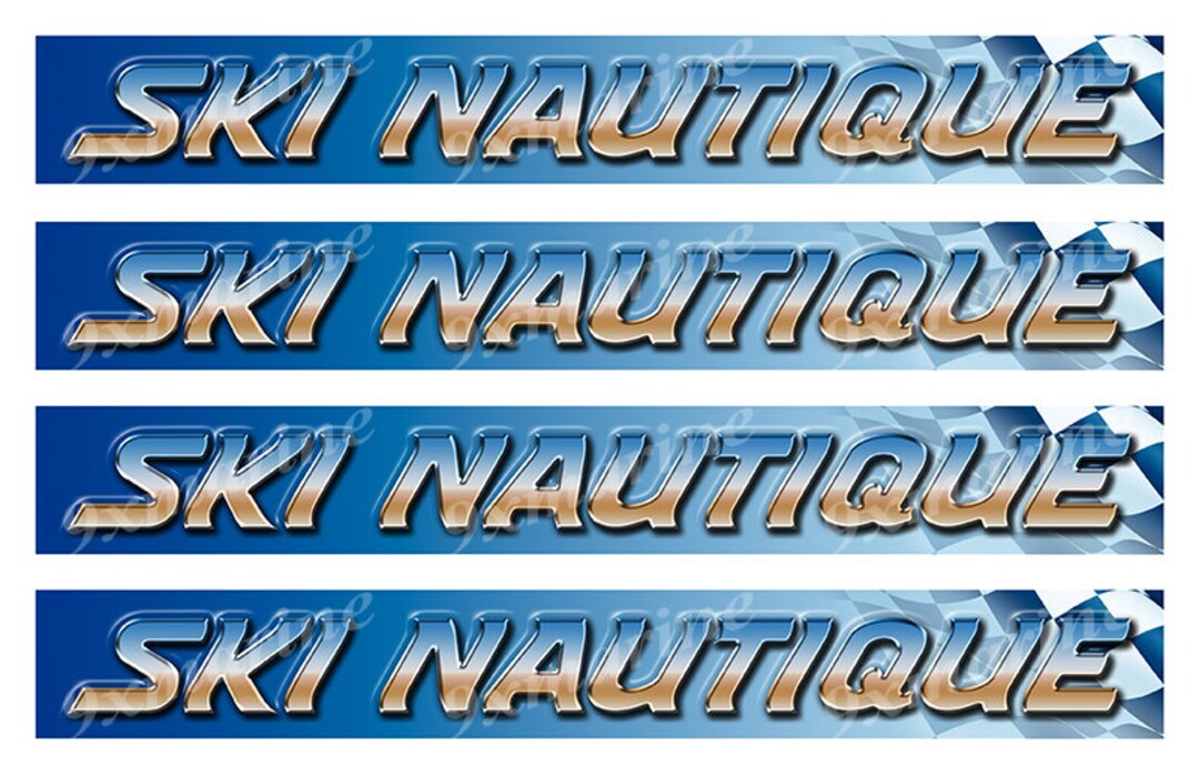 4 Ski Nautique Vinyl Stickers 16x2 Each. Die-cut Ready on Waterproof ...
