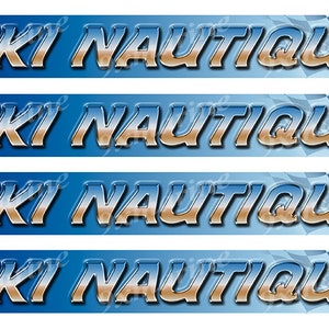 4 Ski Nautique Vinyl Stickers 16x2 Each. Die-cut Ready on Waterproof ...