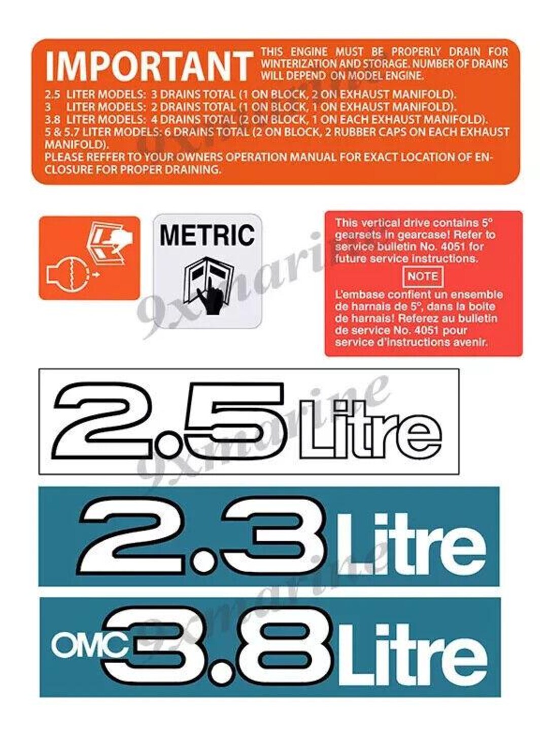 Omc Cobra and King Cobra Vinyl Decal Boat Stickers Set, 2.3, 2.5 and 3. ...