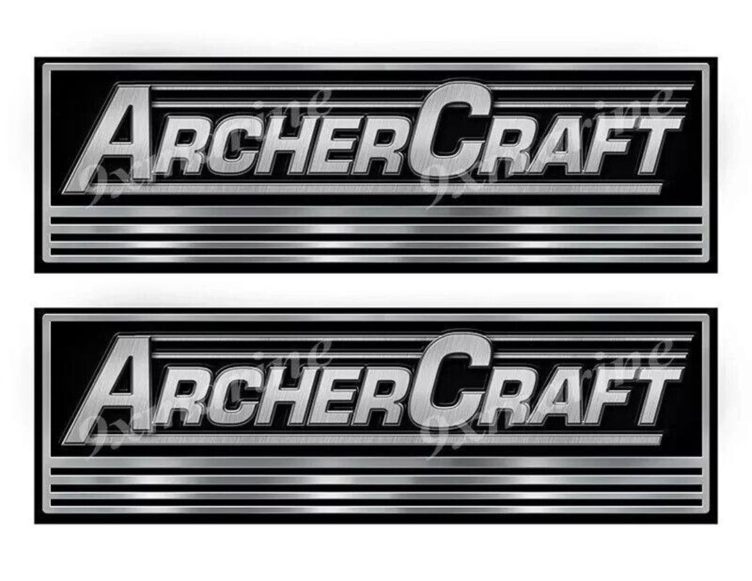 Archer Craft Name Plate Black Vinyl Decal Boat Stickers 2 Pc Set, 10" X ...