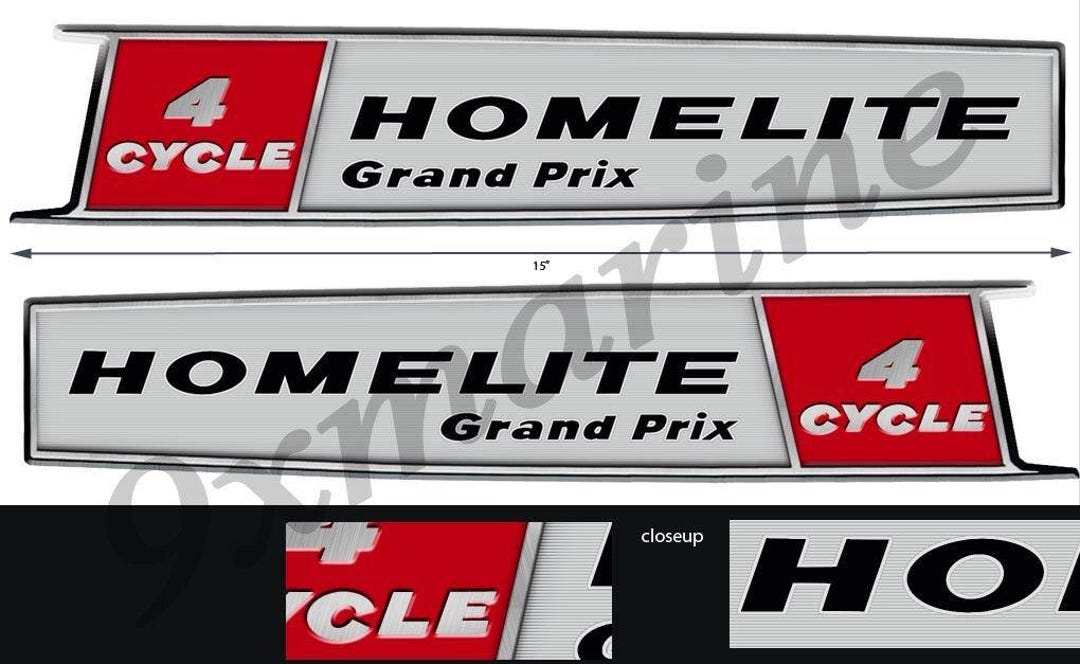 Two Homelite Grand Prix 4 Cycle Stickers. Left/right - Etsy