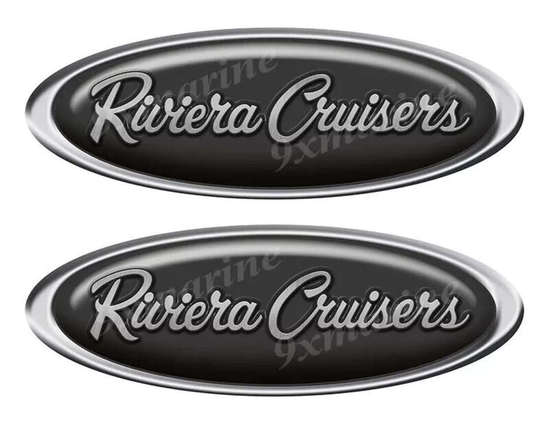 Two Riviera Cruisers Classic Oval Vinyl Stickers, Imitated 3d Look, 10 ...