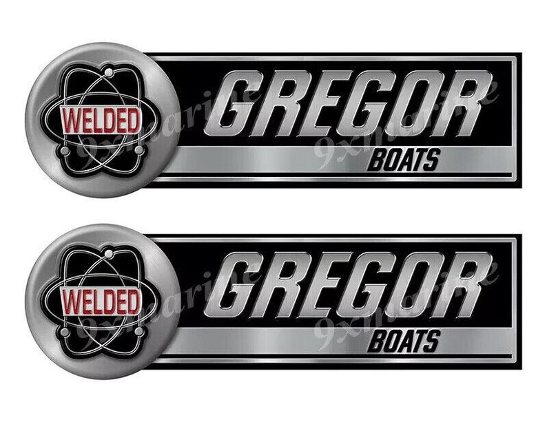 Gregor Boats Name Plate Vinyl Decal Boat Stickers 2 Pc Set, 10" X 3.5 ...
