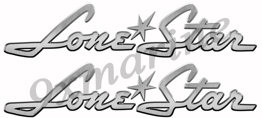 Two Lone Star Boat Stickers"3d Vinyl Replica" of Metal Originals. 16"x ...