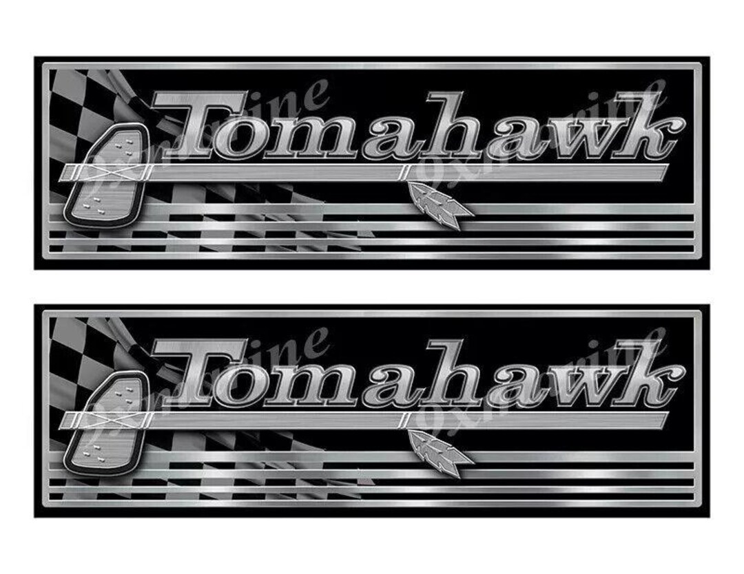 Tomahawk Racing Name Plate Vinyl Decal Boat Stickers 2 Pc Set, 10" X 3. ...