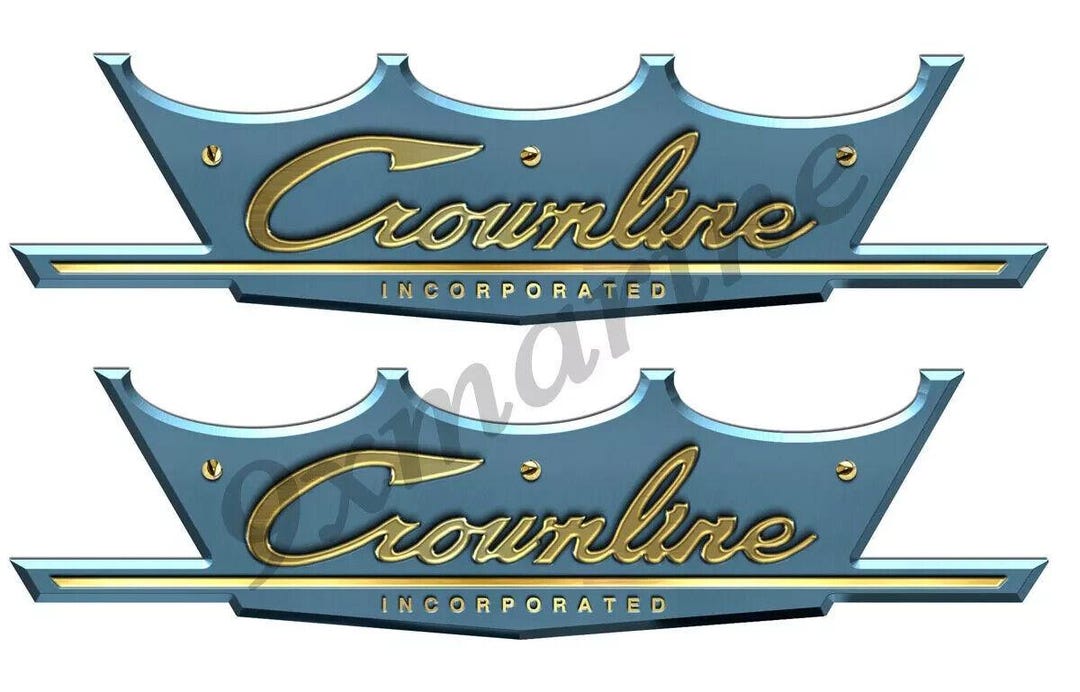 Crownline Gold Vintage Crown Vinyl Decal Boat Stickers 2 Pc Set, 10"x 3 ...