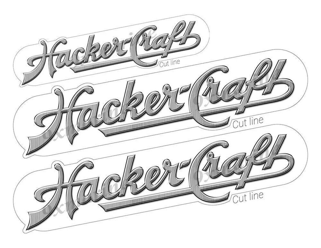 Hacker-craft Brushed Metal Vinyl Decal Boat Stickers 3 Pc Set, 10"x3 ...