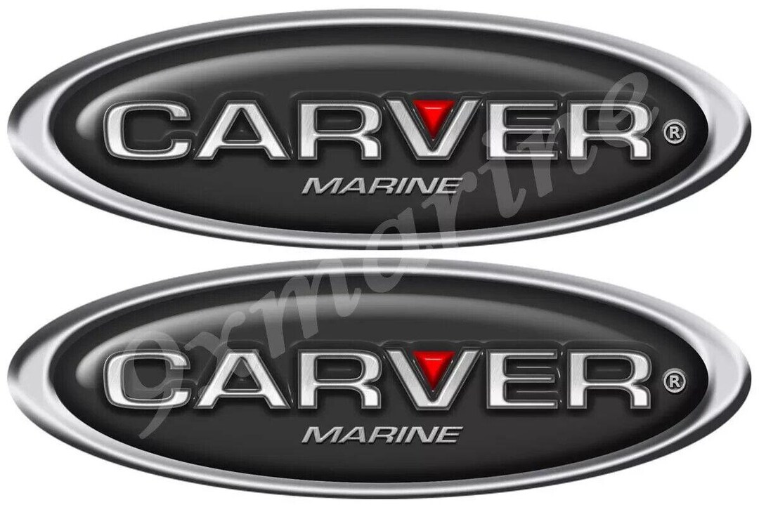 Two Carver Boat Remastered Classic Oval Stickers, 3d Appearance, 10" X ...