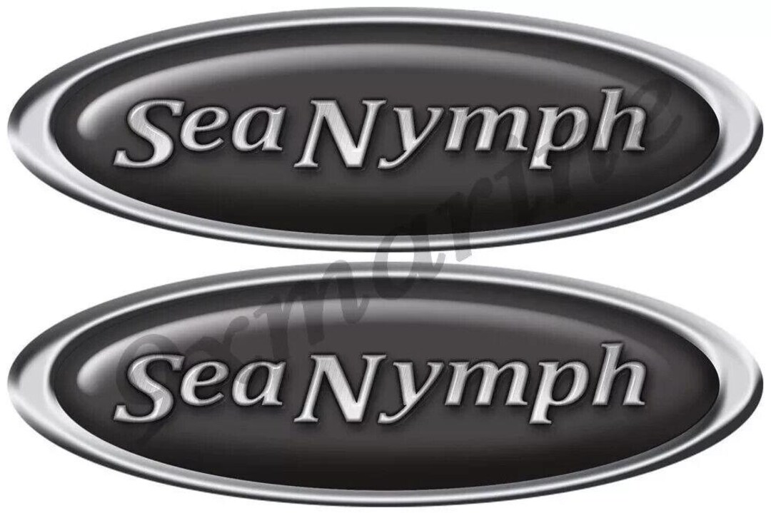 Two Sea Nymph Oval Stickers, Imitated 3d Look, 10" X 3.5" - Etsy