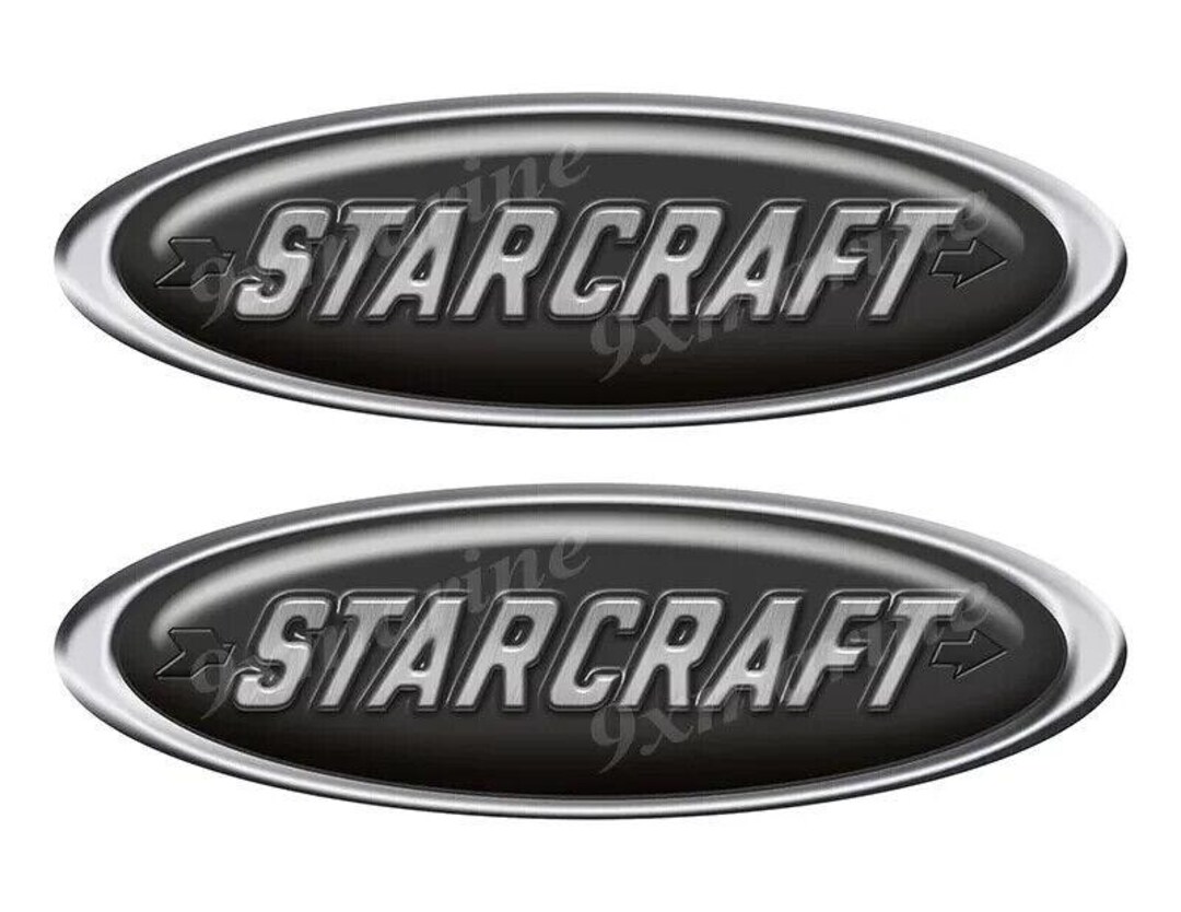 Two Starcraft Classic Oval Vinyl Stickers, Imitated 3d Look, 10" X 3.5 ...