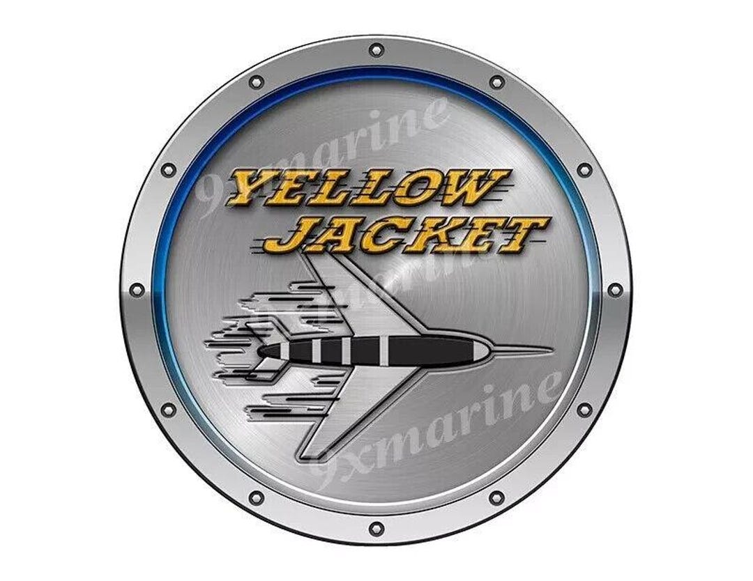 Yellow Jacket Brushed Metal Round Decal Boat Sticker, 7.5" Diameter - Etsy