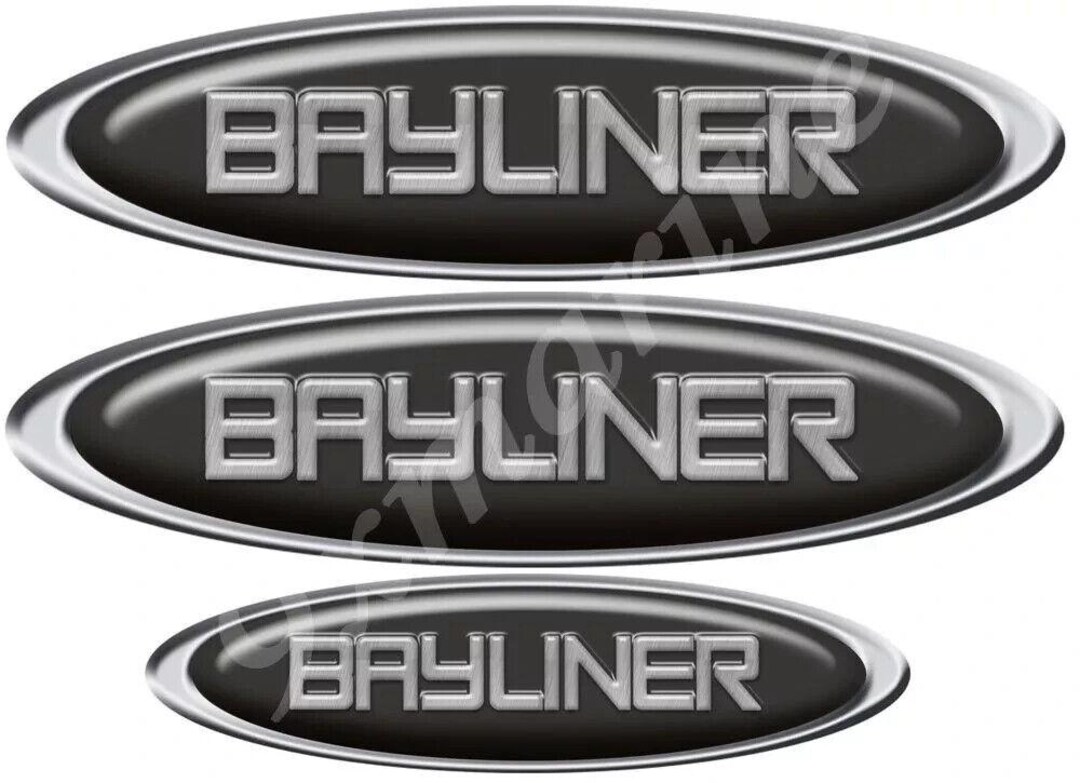Bayliner Ocal Vinyl Decal Boat Stickers 3 Pc Set, 10" X 2.5", 7"x1.5 ...