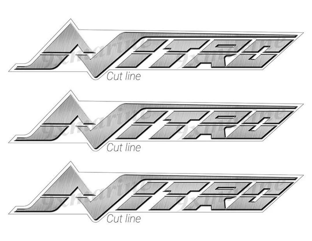 Nitro Brushed Metal Design Vinyl Decal Boat Stickers, Set of 3, 10 ...