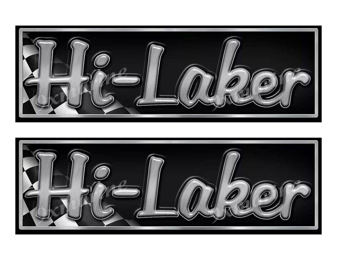 Hi-laker Classic Racing Vinyl Decal Boat Stickers 2 Pc Set, 10" X 3.5 ...