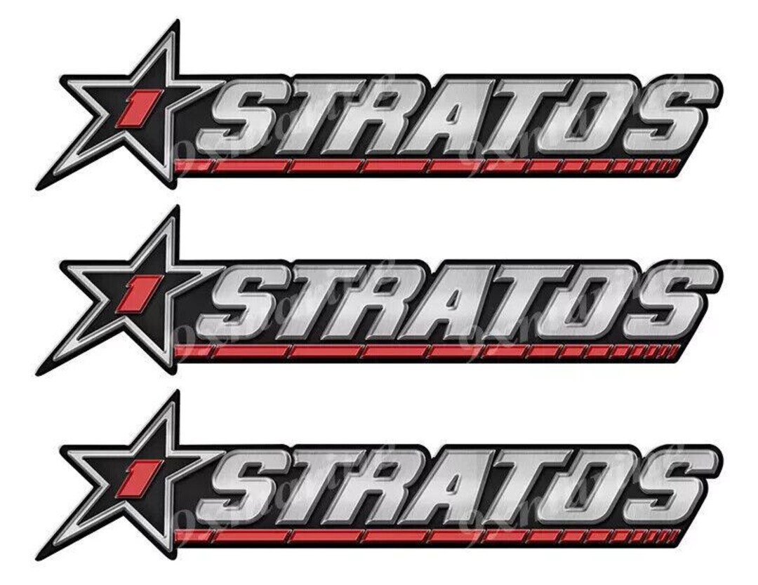 Stratos Brushed Metal Vinyl Decal Boat Stickers 3 Pc Set, 10" X 2.5" - Etsy