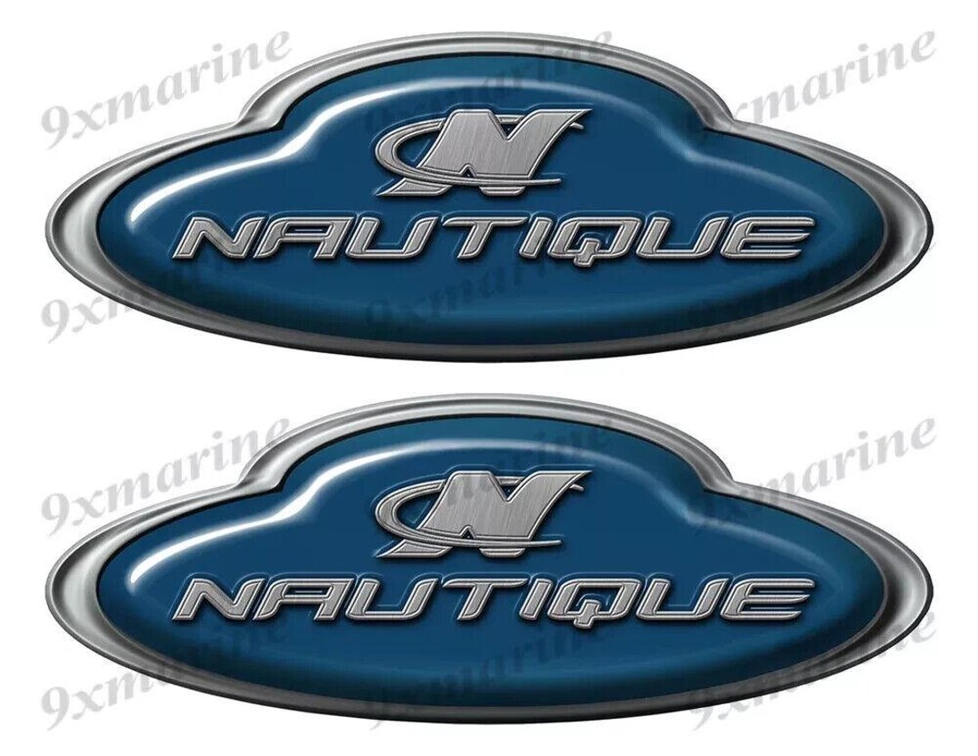 Nautique Correct Craft Blue Oval Vinyl Decal Boat Stickers 2 Pc Set, 10 ...