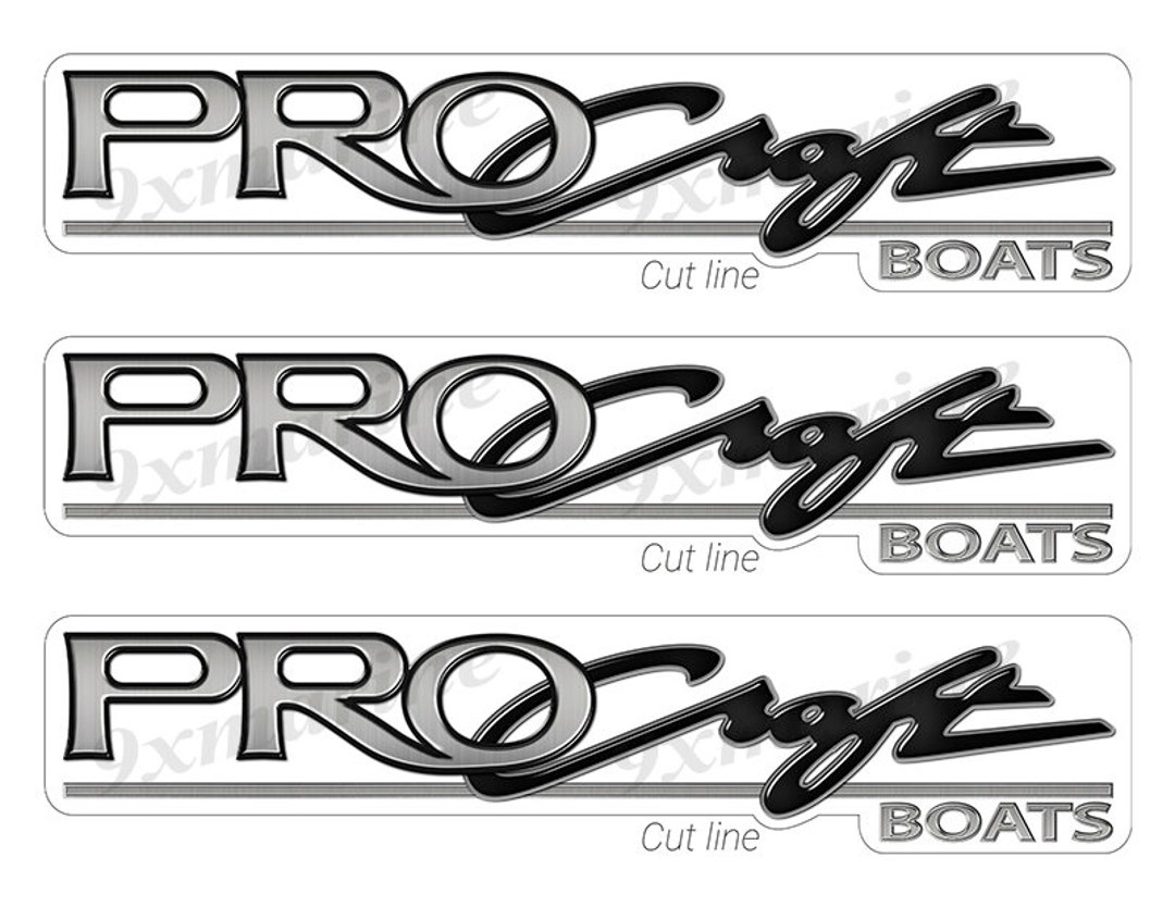 3 Procraft Boat Stickers 3d Vinyl Replica of Original on Waterproof ...