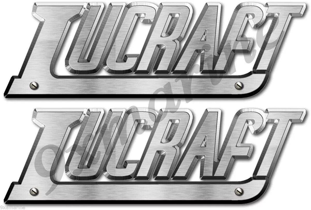 Lucraft Brushed Metal Design Vinyl Decal Boat Stickers, Set of 2, 10" X ...
