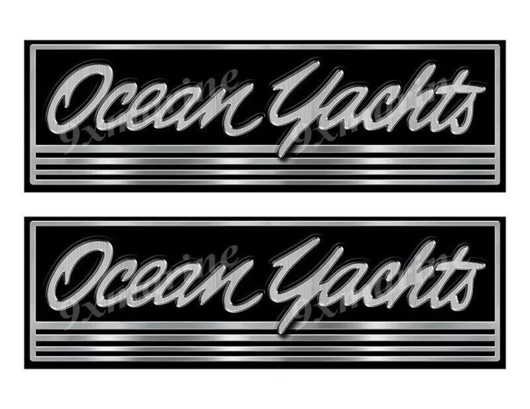 Ocean Yachts Name Plate Vinyl Decal Boat Stickers 2 Pc Set, 10"x 3.5 ...