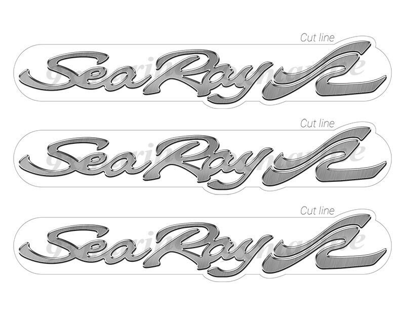 3 Sea Ray Boat Stickers 10 Long on Waterproof Laminated Vinyl not Domed ...
