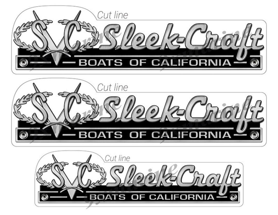 3 Sleekcraft Boat Stickers. Vinyl Replica of Original on Waterproof ...