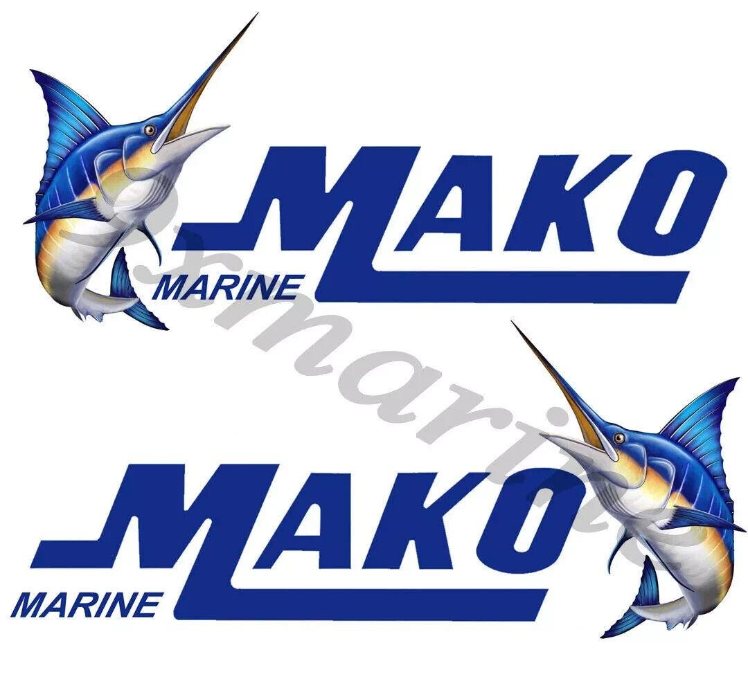 Mako Marine Marlin Vinyl Decal Boat Stickers 2pc Set, 8" X 3.5" - Etsy