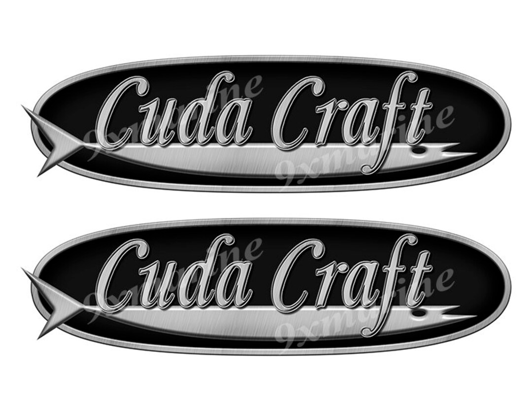 Two Cuda Craft Classic Oval Stickers 10 Long on Waterproof Laminated ...