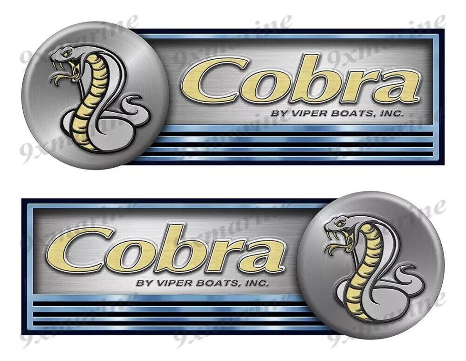 Cobra Brushed Metal Vinyl Decal Boat Stickers 2 Pc Set, 10"x 3.5" - Etsy