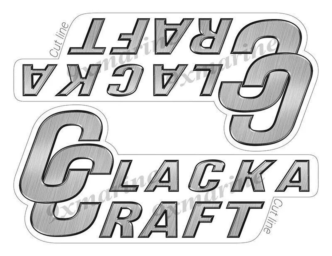 Clackacraft Brushing Metal Vinyl Decal Boat Stickers 2 Pc Set, 10"x 4.5 ...