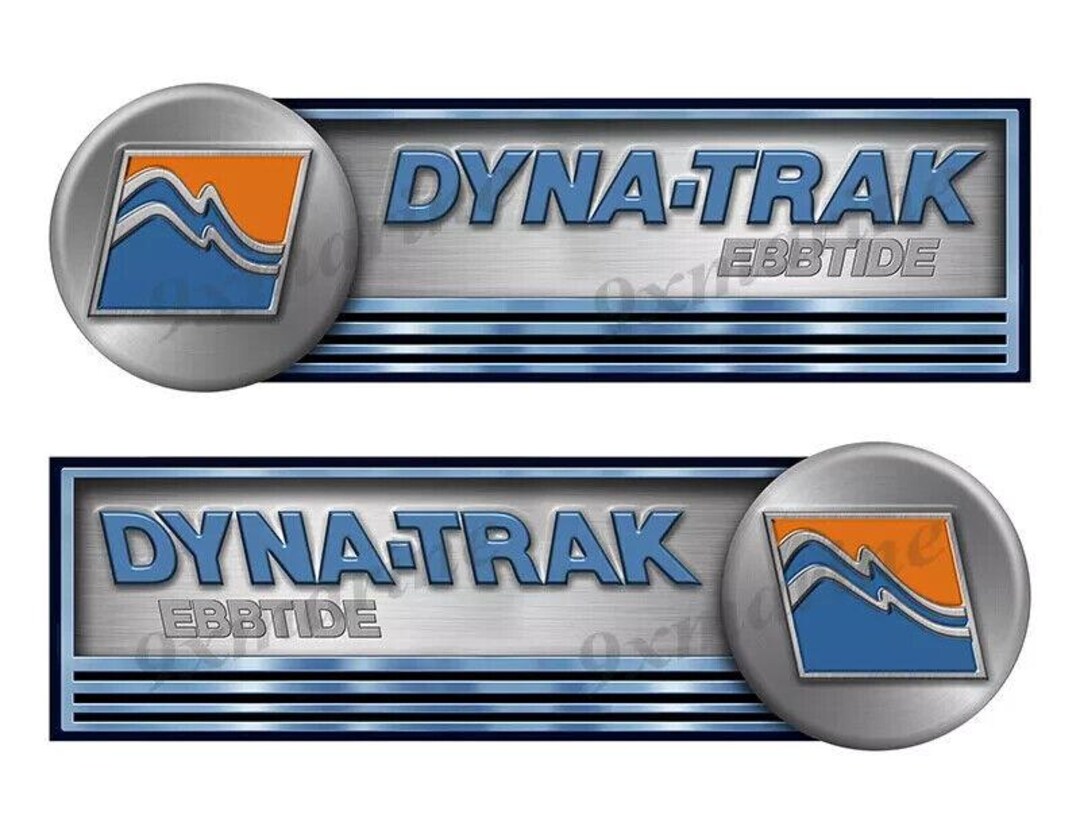 Dyna-trak by Ebbtide Brushed Metal Vinyl Decal Boat Stickers 2 Pc Set ...