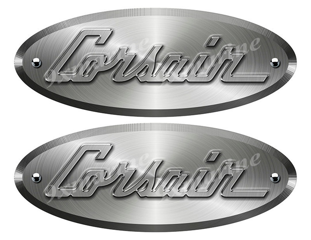 Corsair Oval Remastered Stickers. Brushed Metal Style - on Waterproof ...