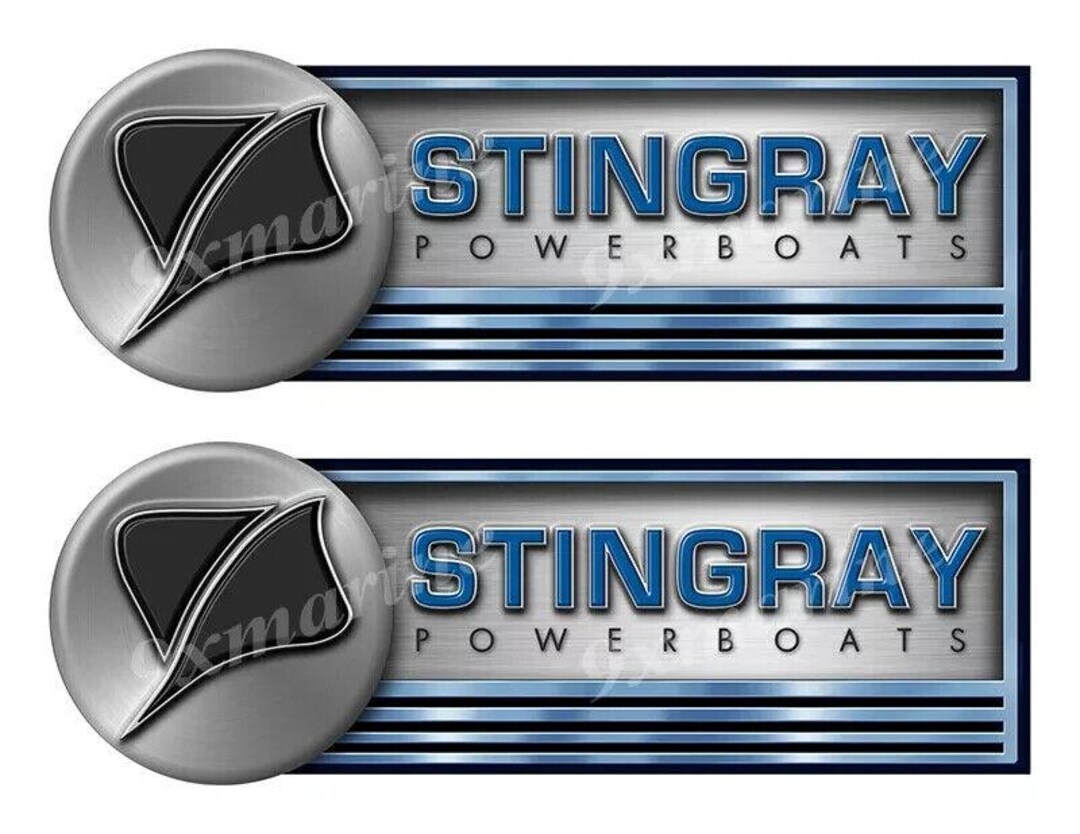 Stingray Powerboats Brushed Metal Vinyl Decal Boat Stickers 2 Pc Set ...