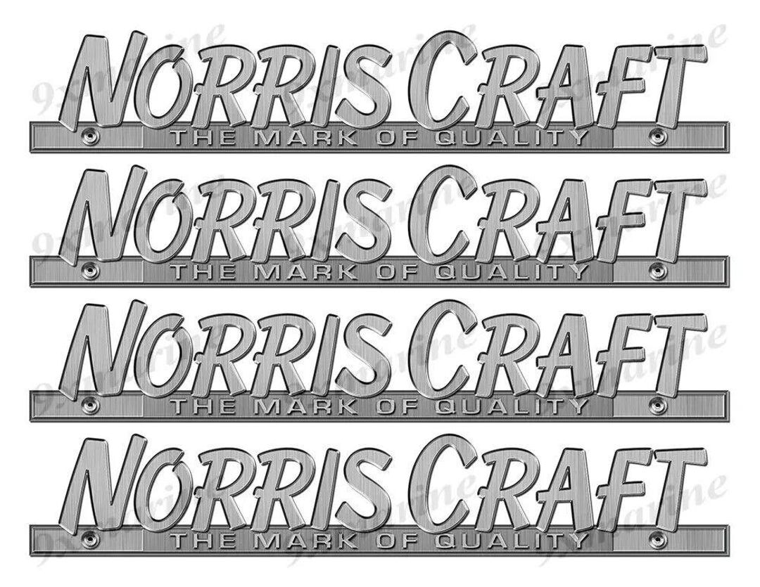 Norris Craft Brushed Metal Vinyl Decal Boat Stickers 4 Pc Set, 10"x 1.5 ...