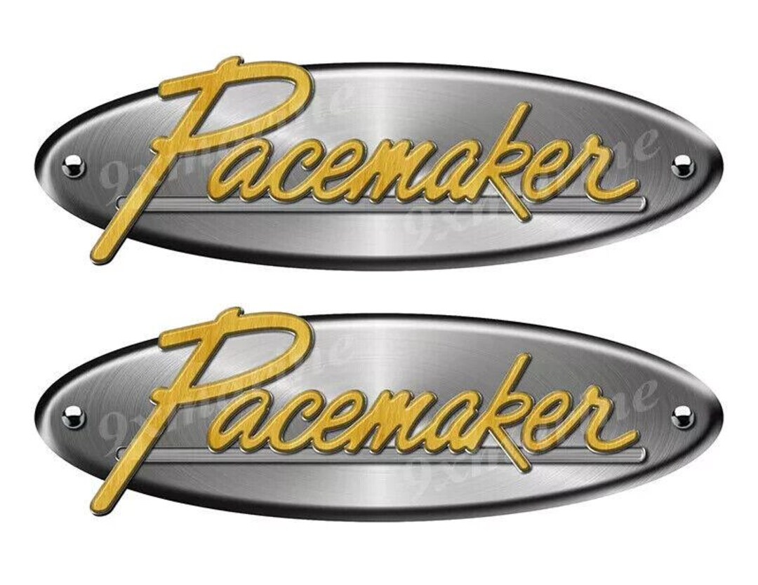 Two Pacemaker Oval Stickers. Brushed Metal Style - 10" Long - Etsy