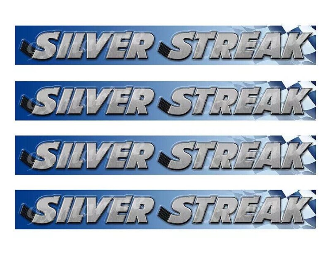 Silver Streak Racing Blue Vinyl Decal Boat Stickers 4 Pc Set, 10" X 1.5 ...
