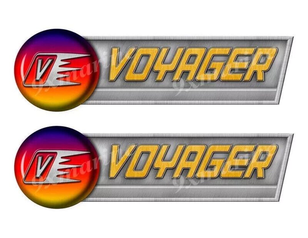 Voyager Retro Brushed Metal Vinyl Decal Boat Stickers 2 Pc Set, 10" X 3 ...
