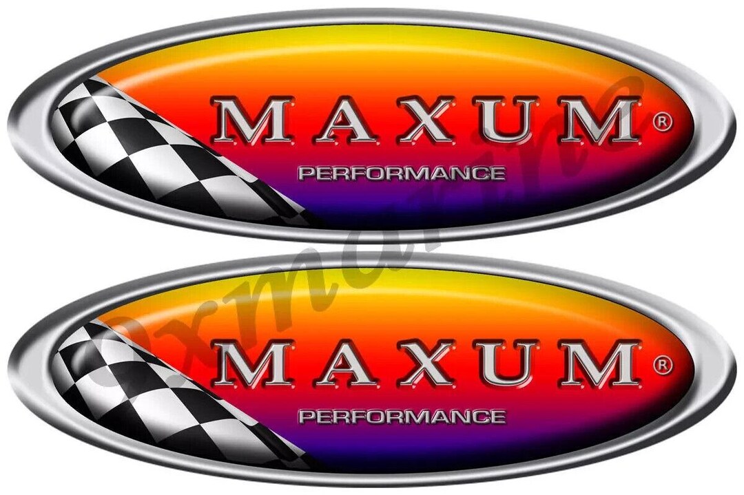 Maxum Performance Retro Racing Oval Vinyl Decal Boat Stickers 2 Pc Set ...