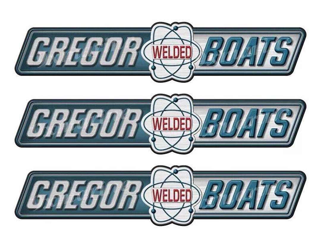 Gregor Boats Vinyl Decal Boat Stickers 3 Pc Set, 10" X 2.5" Each - Etsy
