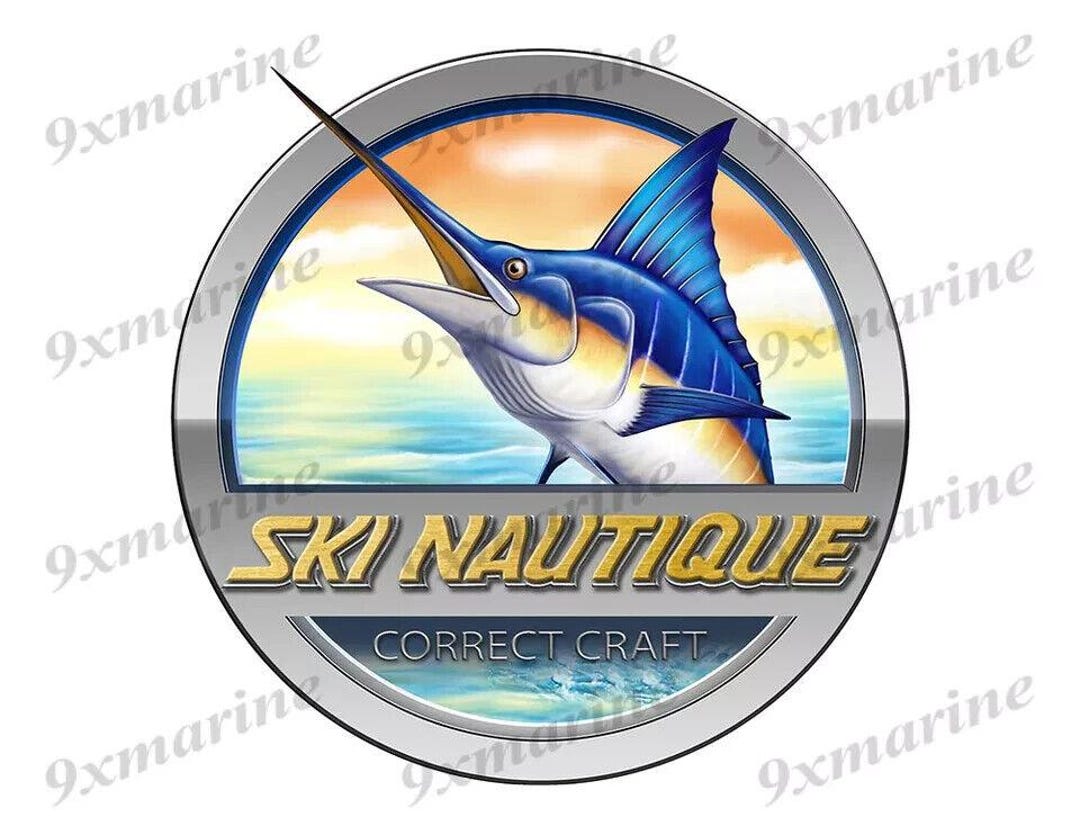 Ski Nautique Marlin Round Decal Boat Sticker, 7.5" Diameter - Etsy