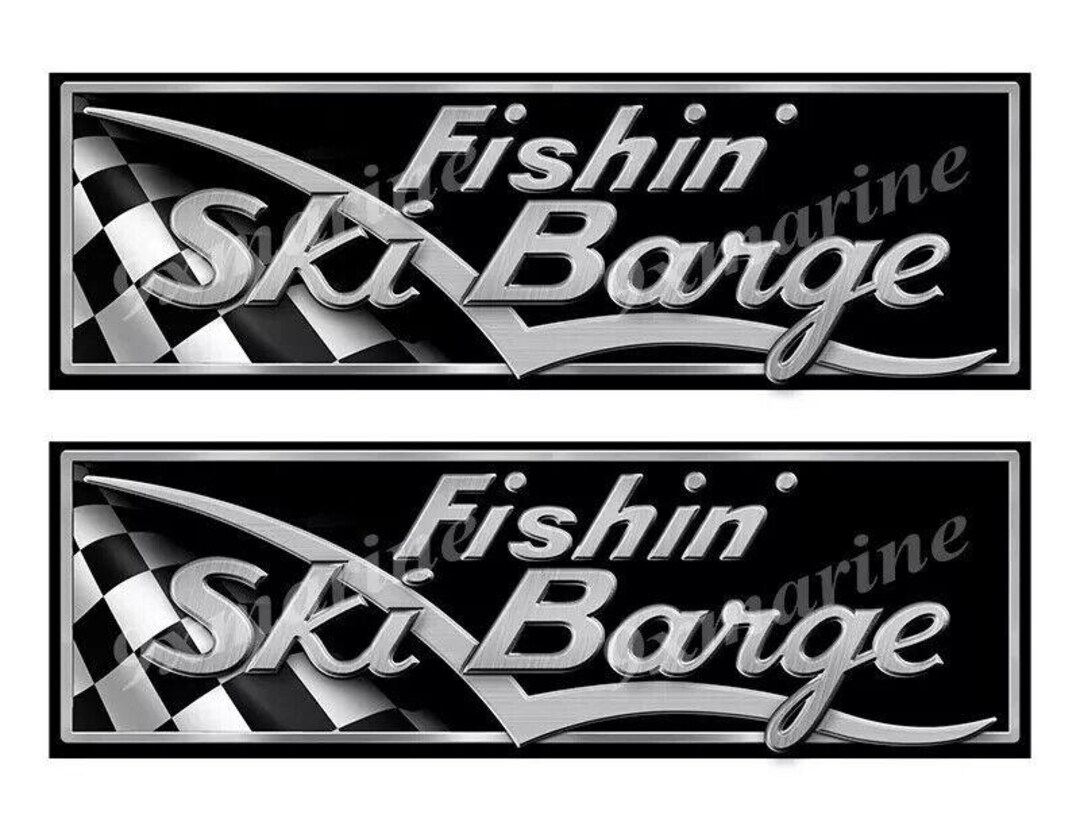 Ski Barge Fishin' Classic Racing Vinyl Decal Boat Stickers 2 Pc Set, 10 ...